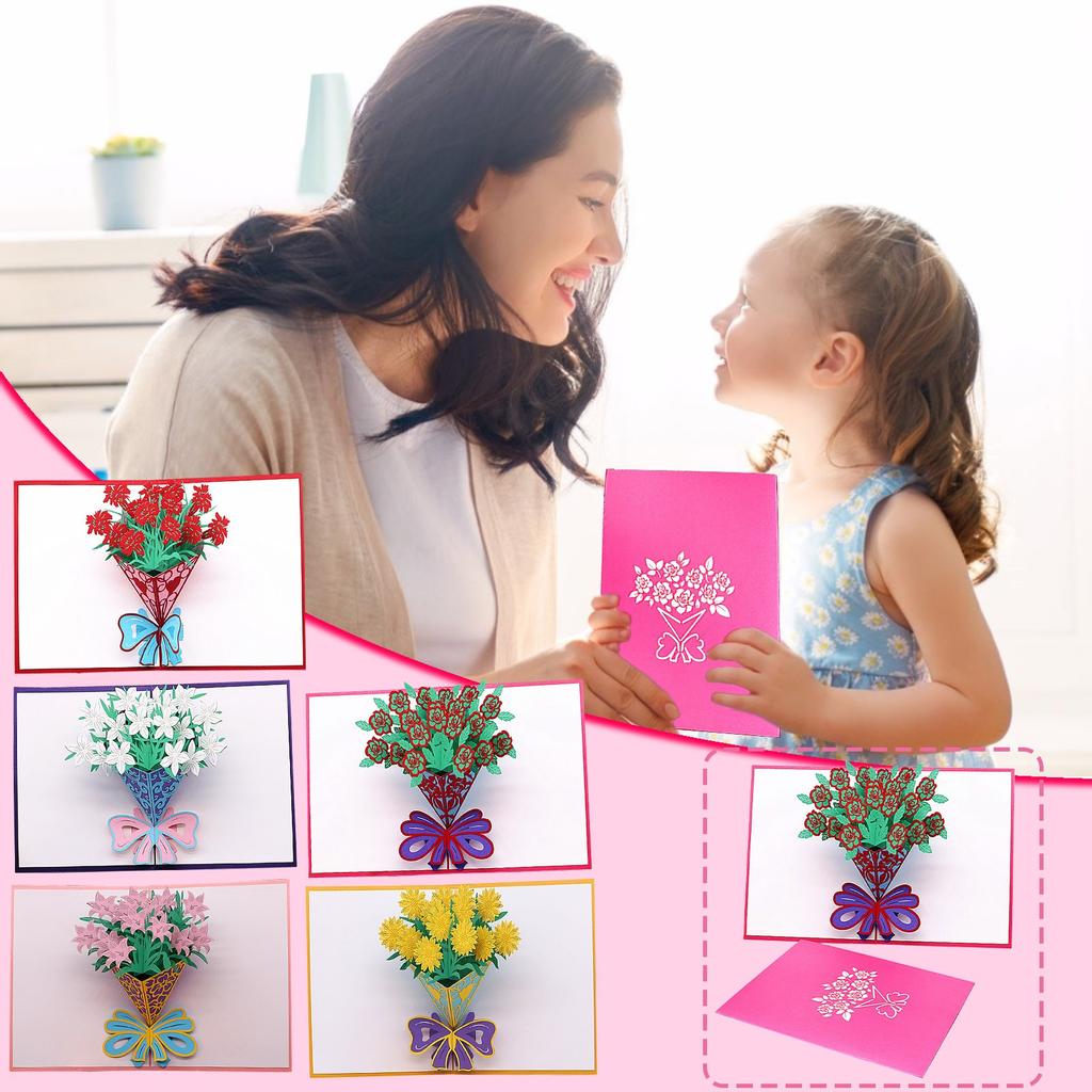 Buy 3D Mother's Day Card Creative Handmade Paper Greeting Card Blessing ...