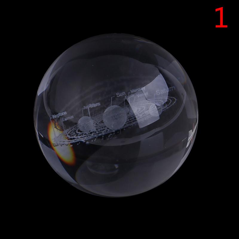 Buy 3D Solar System Crystal Ball Planets Glass Ball Laser Engraved Home ...