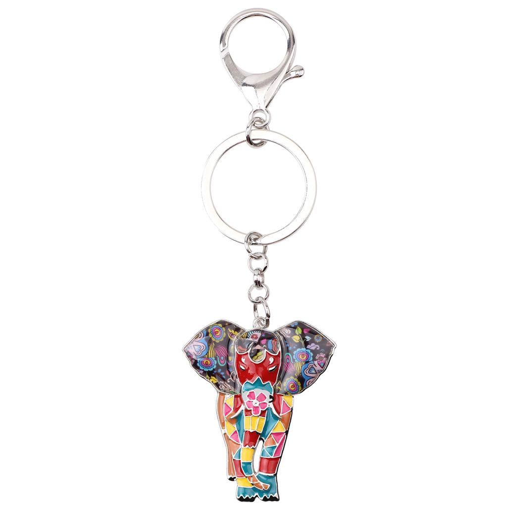 Enamel Alloy Cute African Jungle Elephant Keychains Fashion Purse ...