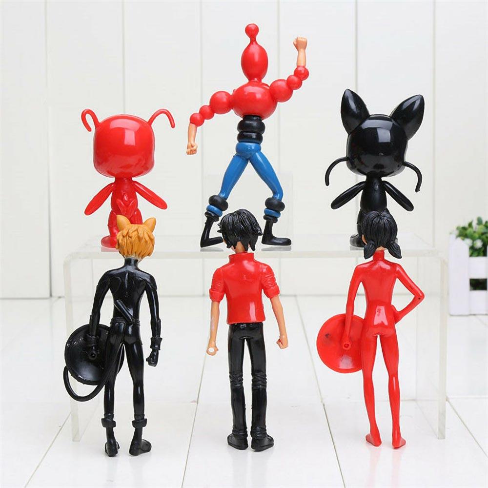 Buy 6PCS Miraculous Ladybug Tikki Noir Cat Plagg Adrien Movie Action ...