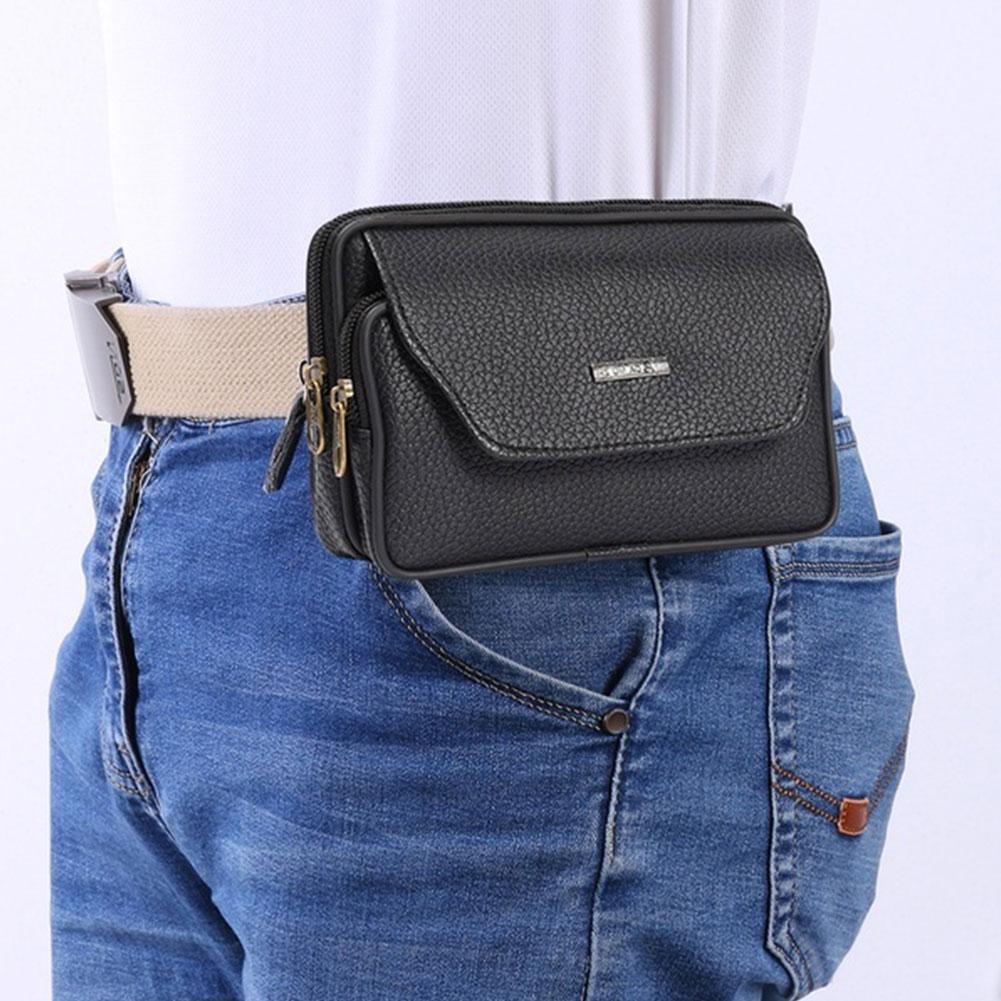 Cheap Small Waist Bag PU Leather Simple Mobile Phone Bag Case Walking ...