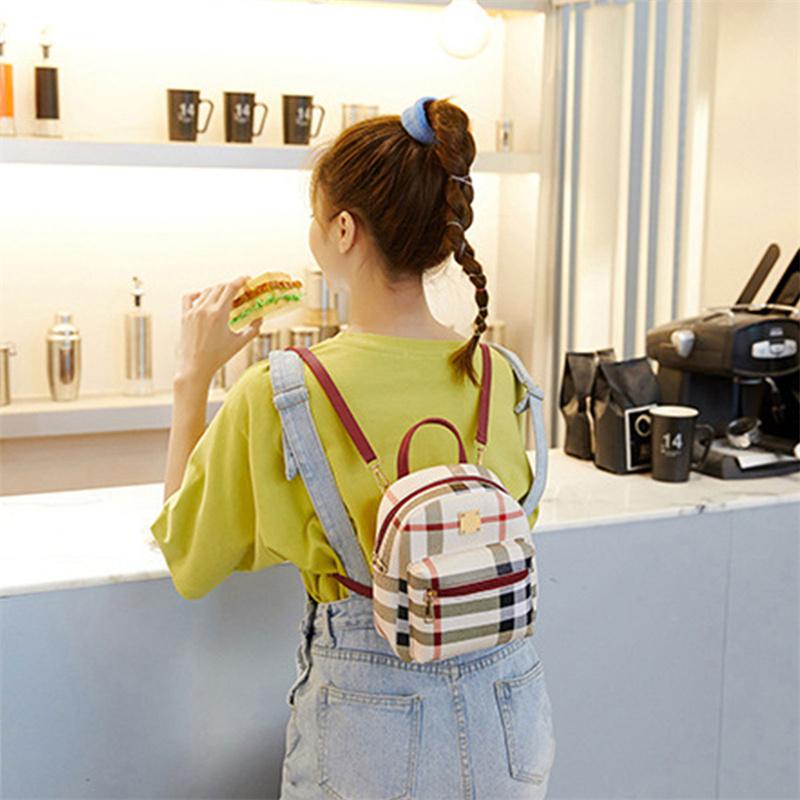 Buy Mini Backpack Phone Bag Multi-Function Bagpack Plaid Shoulder ...