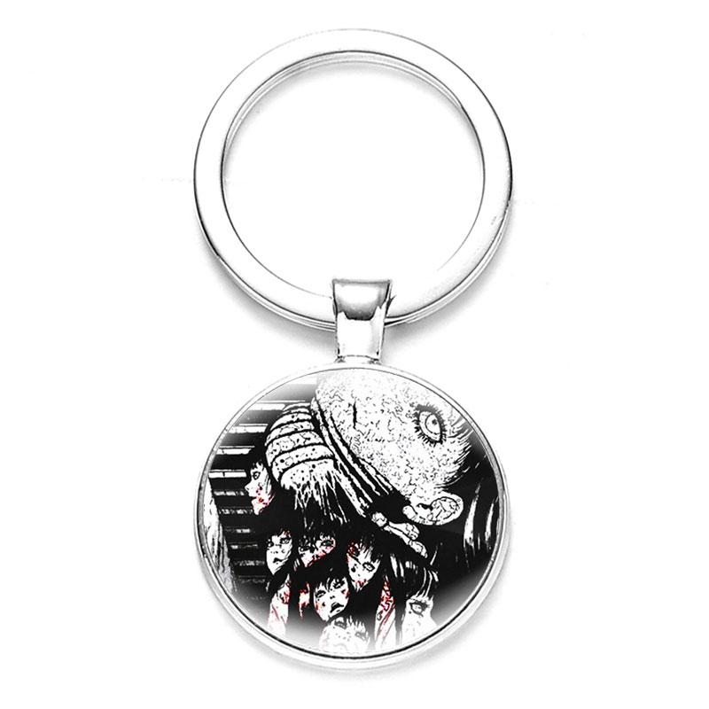 Buy Horror Anime Junji Ito Tomie Keychain Figures Art Photo Round Glass ...
