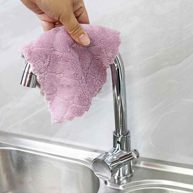 Buy Soft Microfiber Cleaning Cloths Absorbent Kitchen Towels Non-stick ...