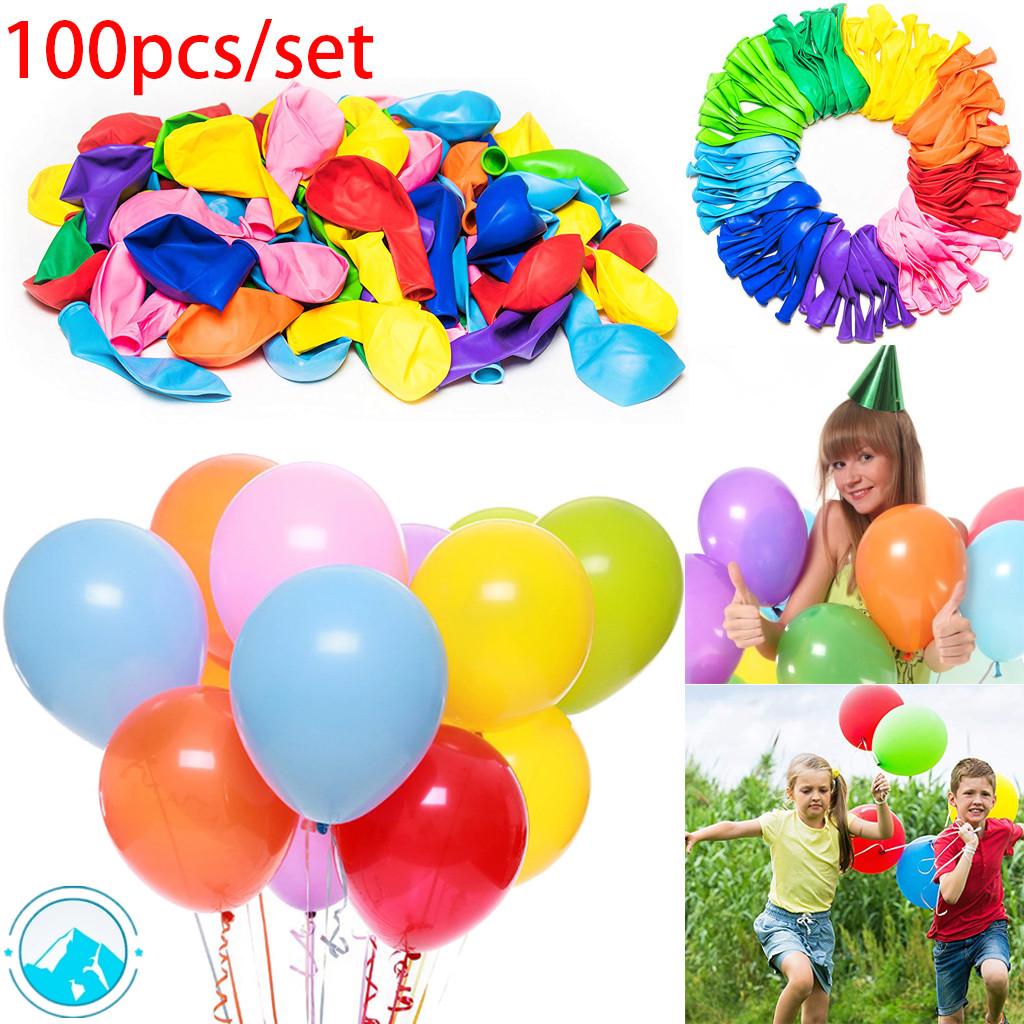 100Pcs 12 inch Balloons Birthday Wedding Grad Party Assorted Colored ...