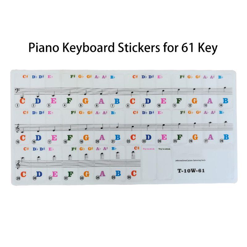 Buy DIY Sticker Piano Keyboard Stickers Specially for 61 Key.Colorful ...