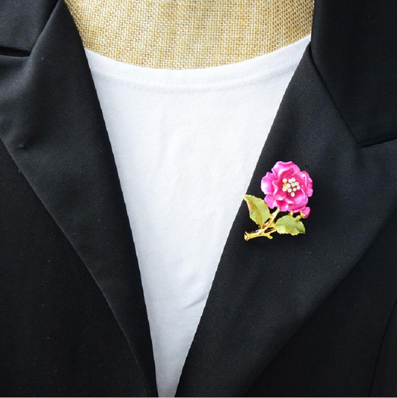 Buy Flower Brooch Pin Elegant Delicate Exquisite Alloy Camellia ...