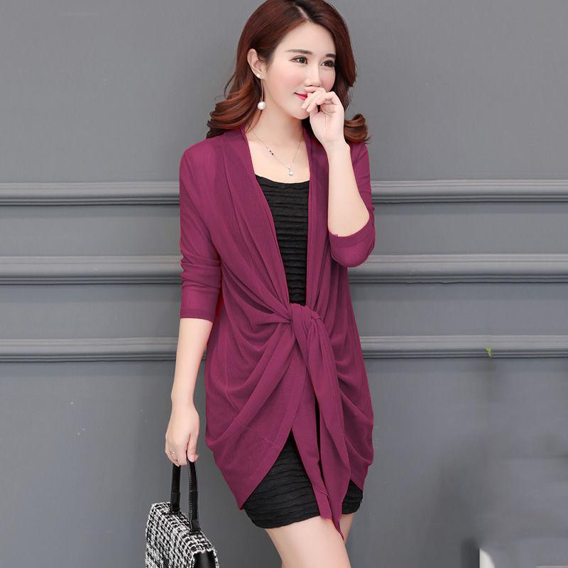 Cheap Summer Coat In The Long Thin Solid Color Clothing Ice Silk ...