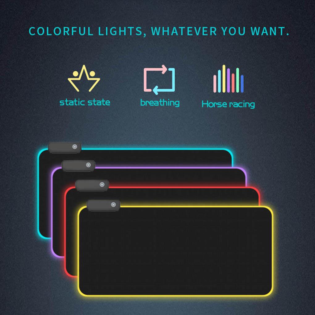 Buy Mouse Pad Led Rgb Light 8 Lighting Modes Glowing Mat Non-Slip ...