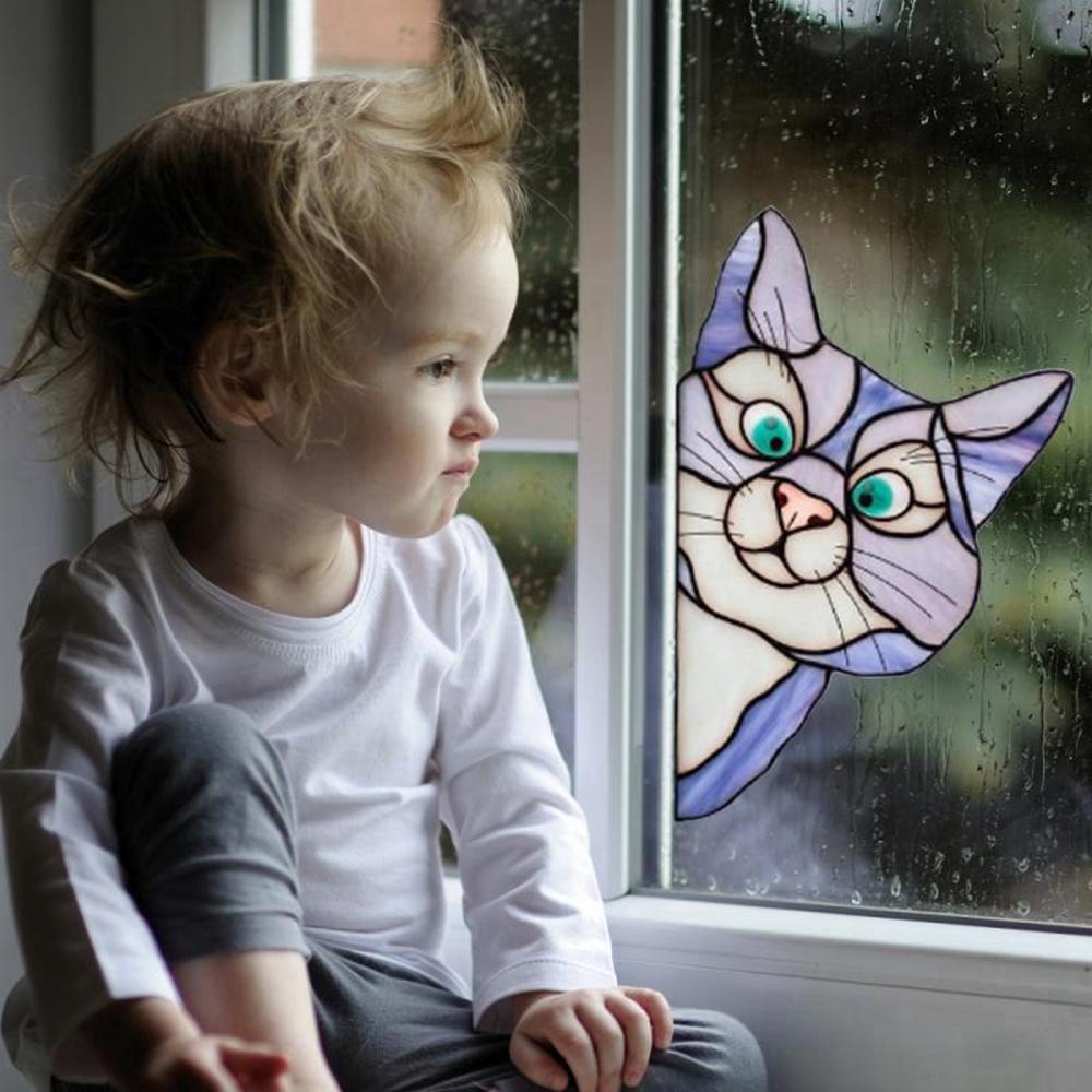 Cute Stain Glass Household Car Glass Wall Decals Window Hangings Wall ...