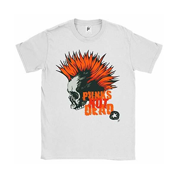 Buy Punks Not Dead Mohican Orange Hair Skull Men's Summer Fashion T ...