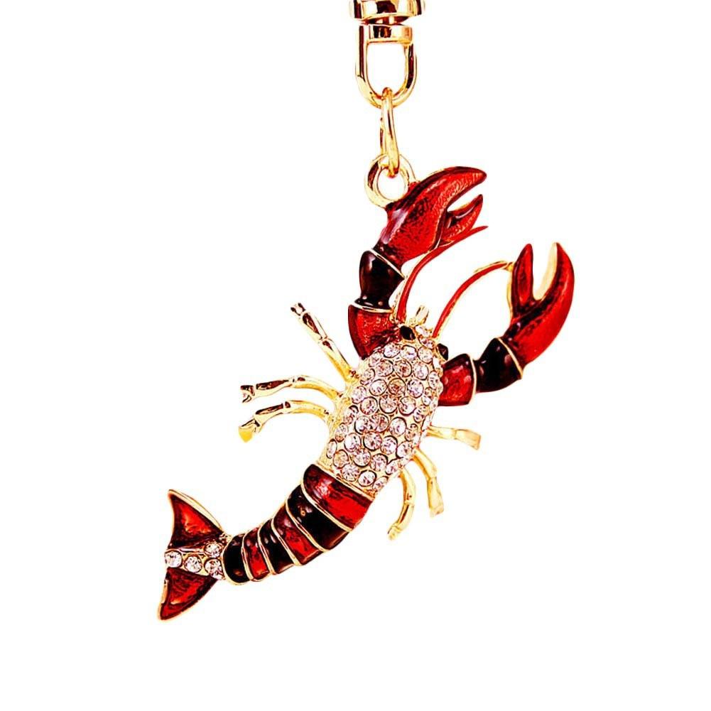 Satın alın 1/Pc Metal Enamel Red Crayfish Lobster Keychain Bag Charms ...