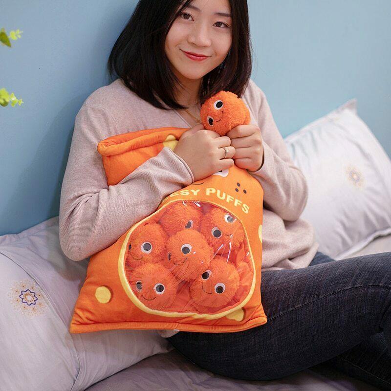 Buy 6Pcs /8Pcs A Bag Of Cheesy Puff Toys Stuffed Soft Pillow Plush Puff ...