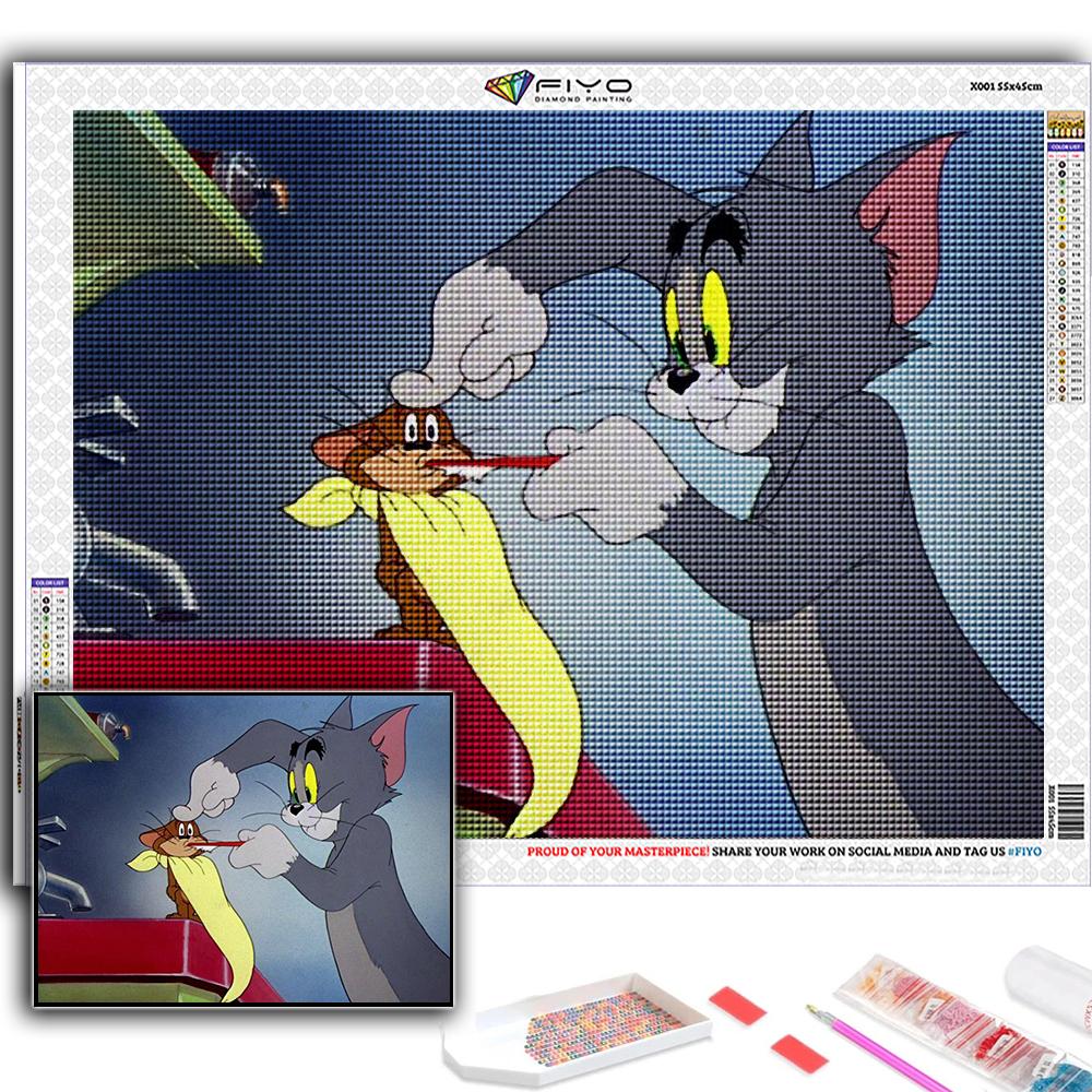 Buy 5D DIY Diamond Embroidery Tom and Jerry Diamond Painting Mosaic ...