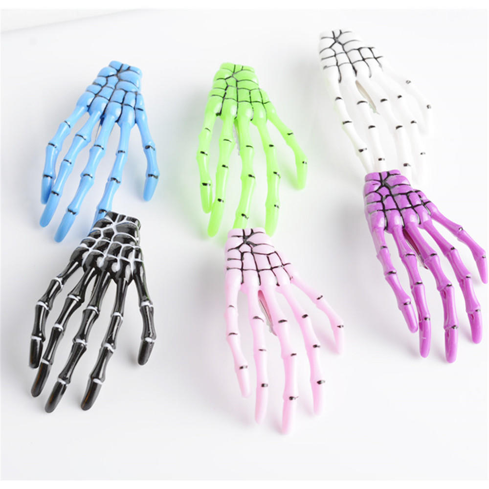 Buy Skeleton Claw Skull Hand Hair Clip Hairpin Zombie Punk Horror Bobby ...