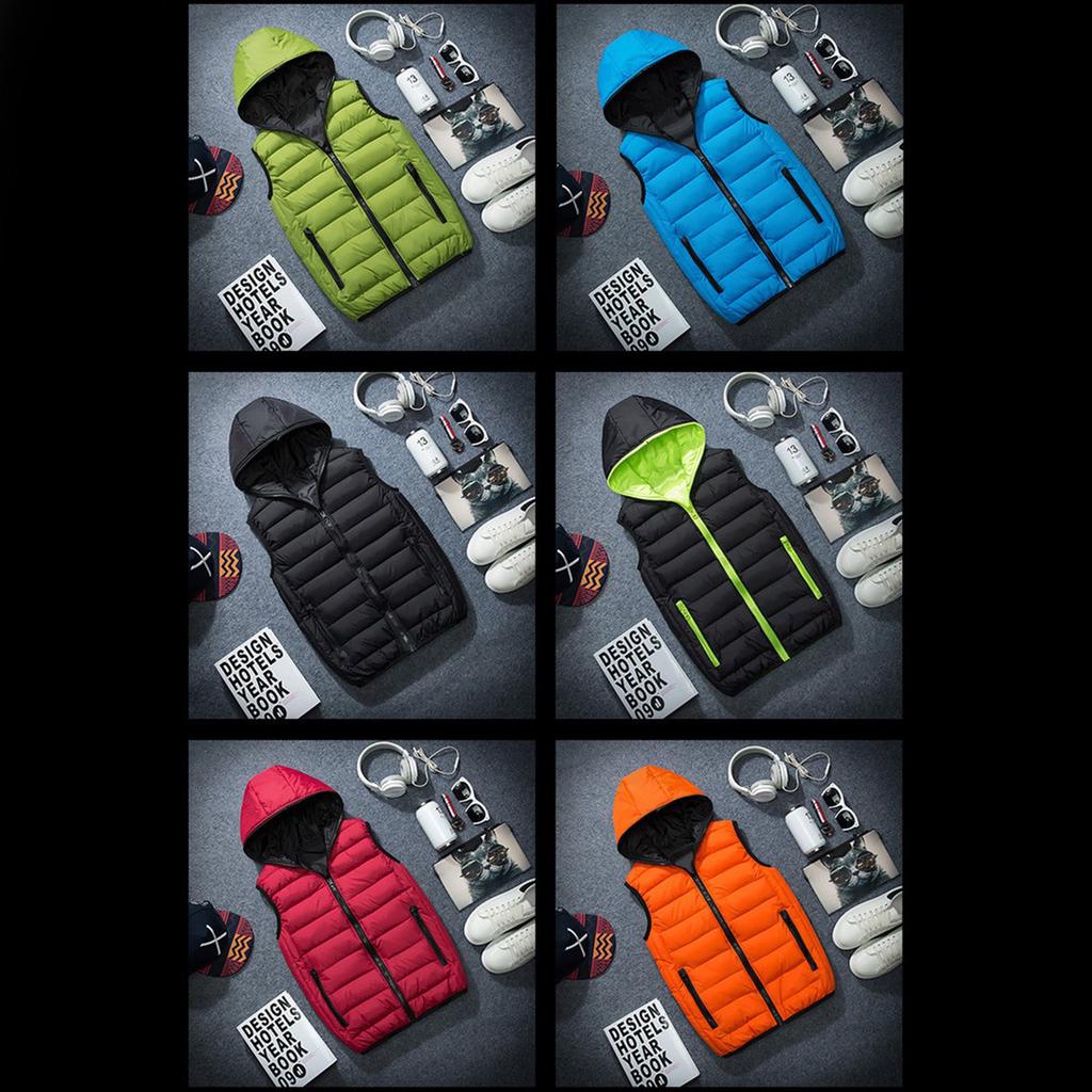 Buy Sleeveless Jacket for Men Women Fashion Warm Hooded Winter Vest ...