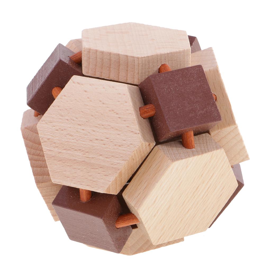 Buy Wooden IQ Puzzles Unlock the Ball Brain Teaser Intelligence Game ...