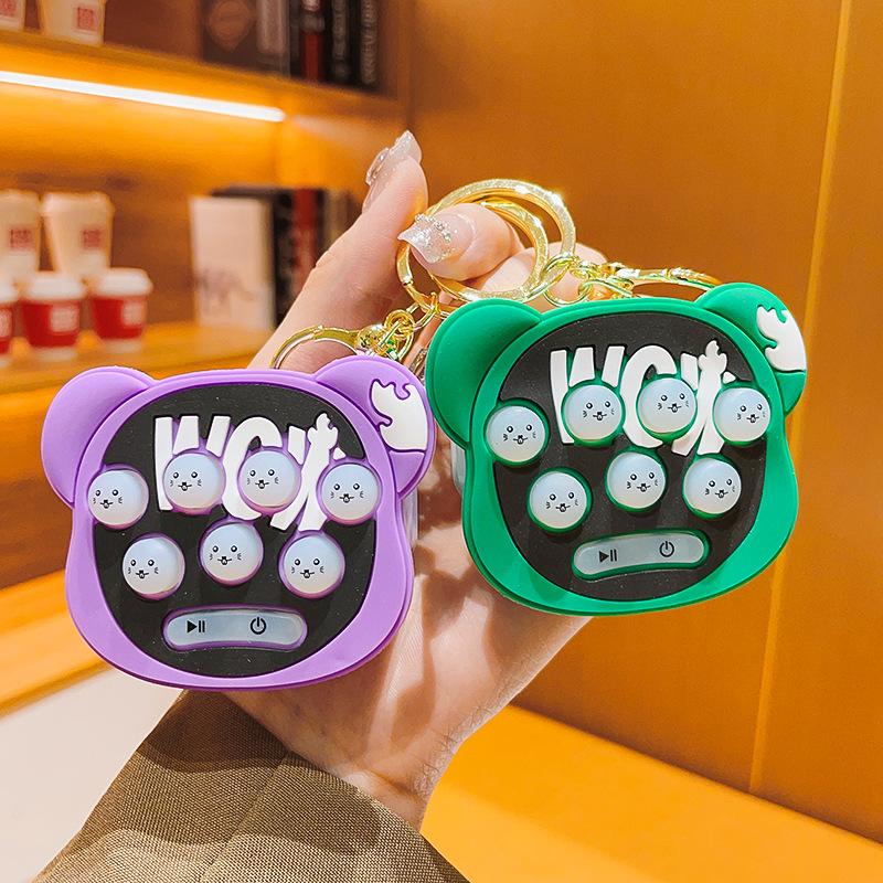 Buy Creative Big Bear Head Gopher Machine Keychain Bear Game Console ...