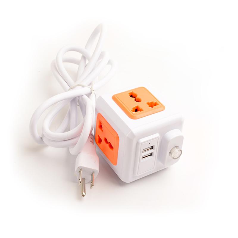 Buy Smart Home Power Cube Plug 4 Socket 2 USB Port Outer Extension ...
