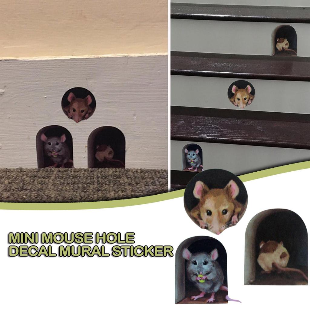Buy Miniature Mouse Hole Decal Mural Unique Sticker Indoor And Outdoor ...