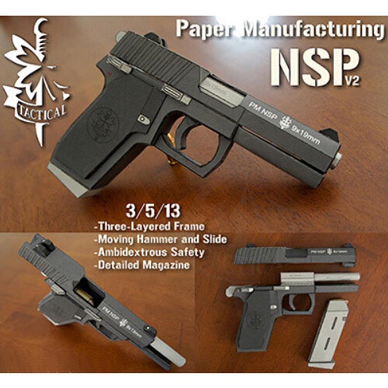 1:1 Simulation Gun 3D Paper Model Diy Papercraft Toy-buy at a low ...