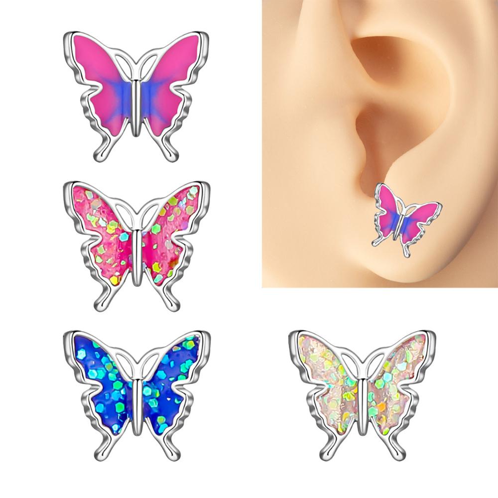 Cheap 1 Pair Drip Oil Butterfly Ear Bone Nail Piercing Jewelry Shop ...