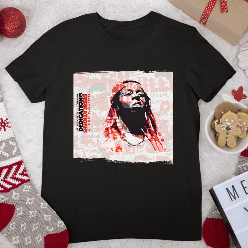 Buy Lil Wayne Dedication 6 Album Cover Graphic Leisure Men Soft T-Shirt ...