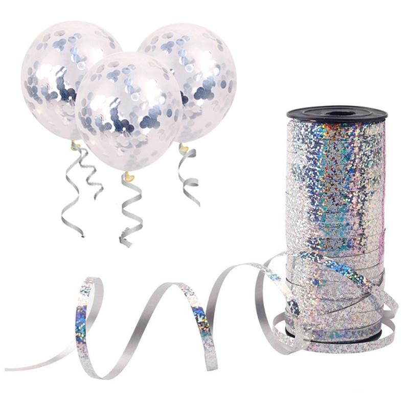 Buy Balloon Ribbon 100 Yard Crimped Curling Ribbon Roll Silver Balloon ...