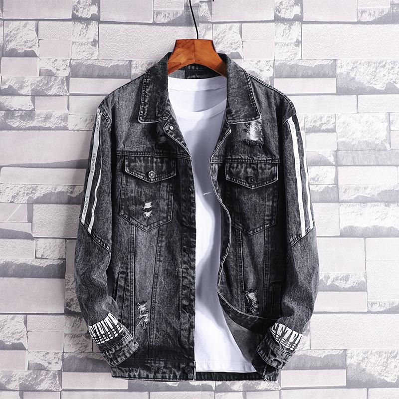 Buy Men's Denim Jacket Locomotive Current Cultivate One's Morality ...