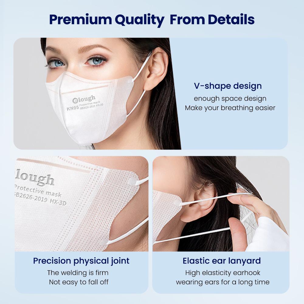 White FFP2 KN95 Anti Dust Personal Mask 4 Ply Ear Loop Disposable Face Masks uygun fiyatlı satın ...