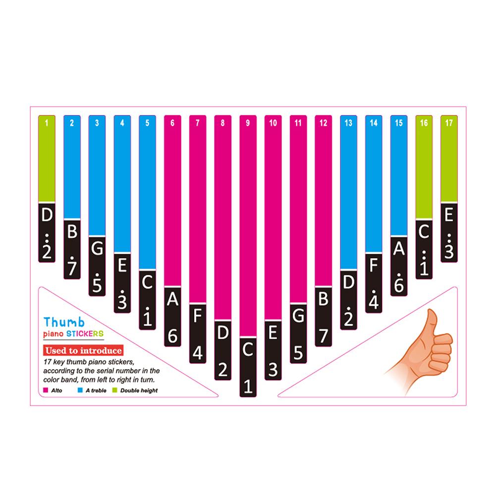 Comprar Kalimba Scale Sticker Thumb Finger Piano Key Note Stickers para ...