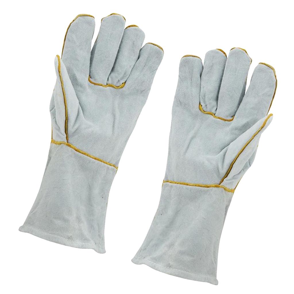 1 Pair 34cm Welding Protective Gloves Hands Cover Flame Resistant for ...