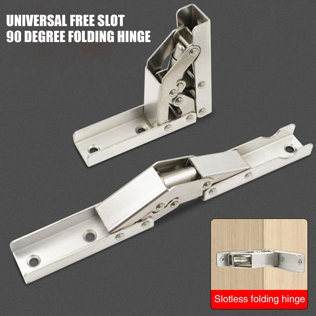 Buy 1set 90 Degree Self-Locking Folding Hinges Hole-free Table Spring ...
