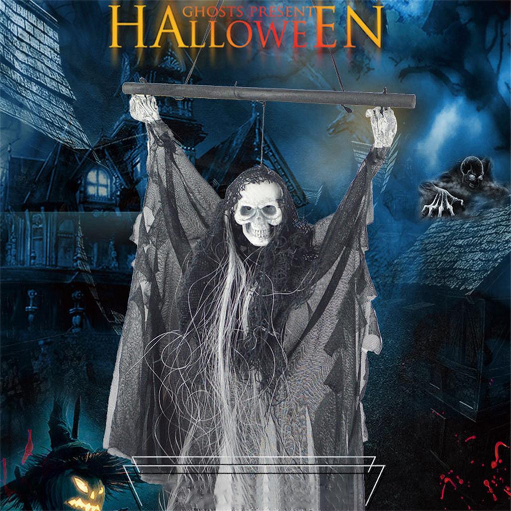 Halloween Voice Control Black Pole Hanging Spirit Venue Decoration Set ...