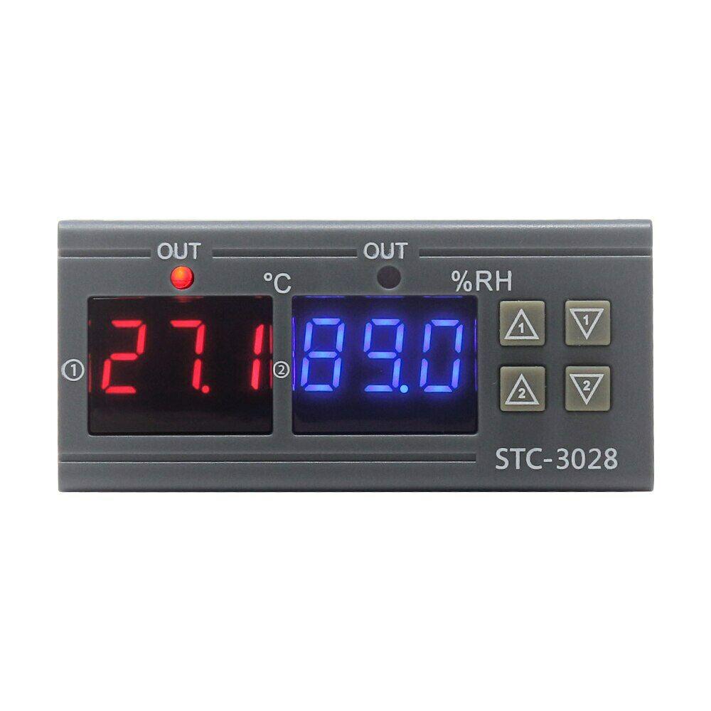 Pdtoweb New AC 110-220V STC-3028 Dual LED Temperature & Humidity Thermostat Controller-buy at a ...