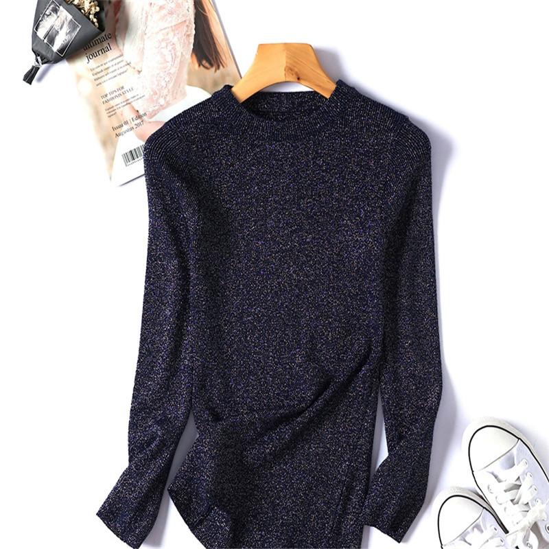 Buy Women Autumn Spring Knitted Sweaters Pullovers O-neck Inner Collar ...