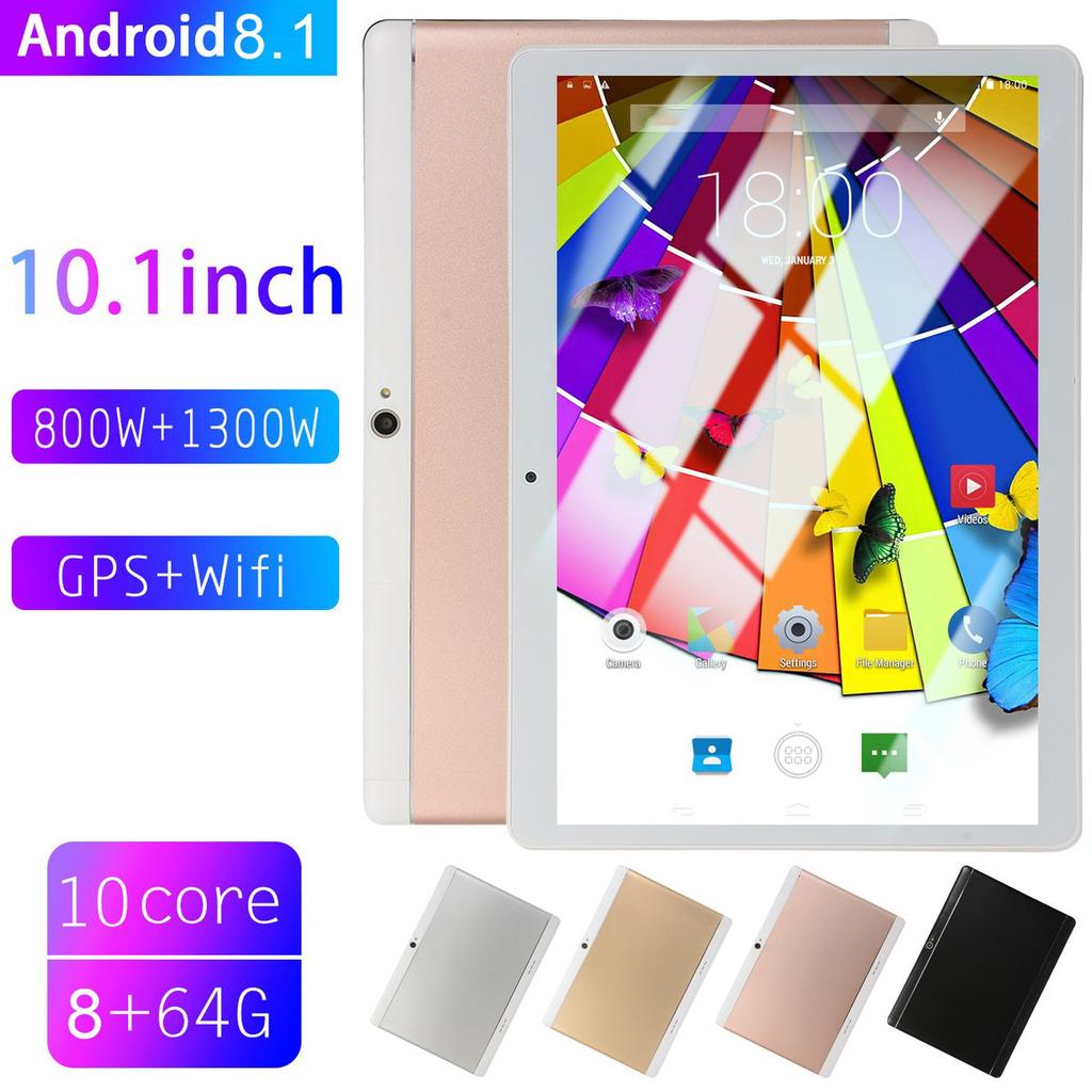 KT107 Yuvarlak Delik tablet 10.1 inç Android 8.10 Tablet 8G + 64G Pembe ...