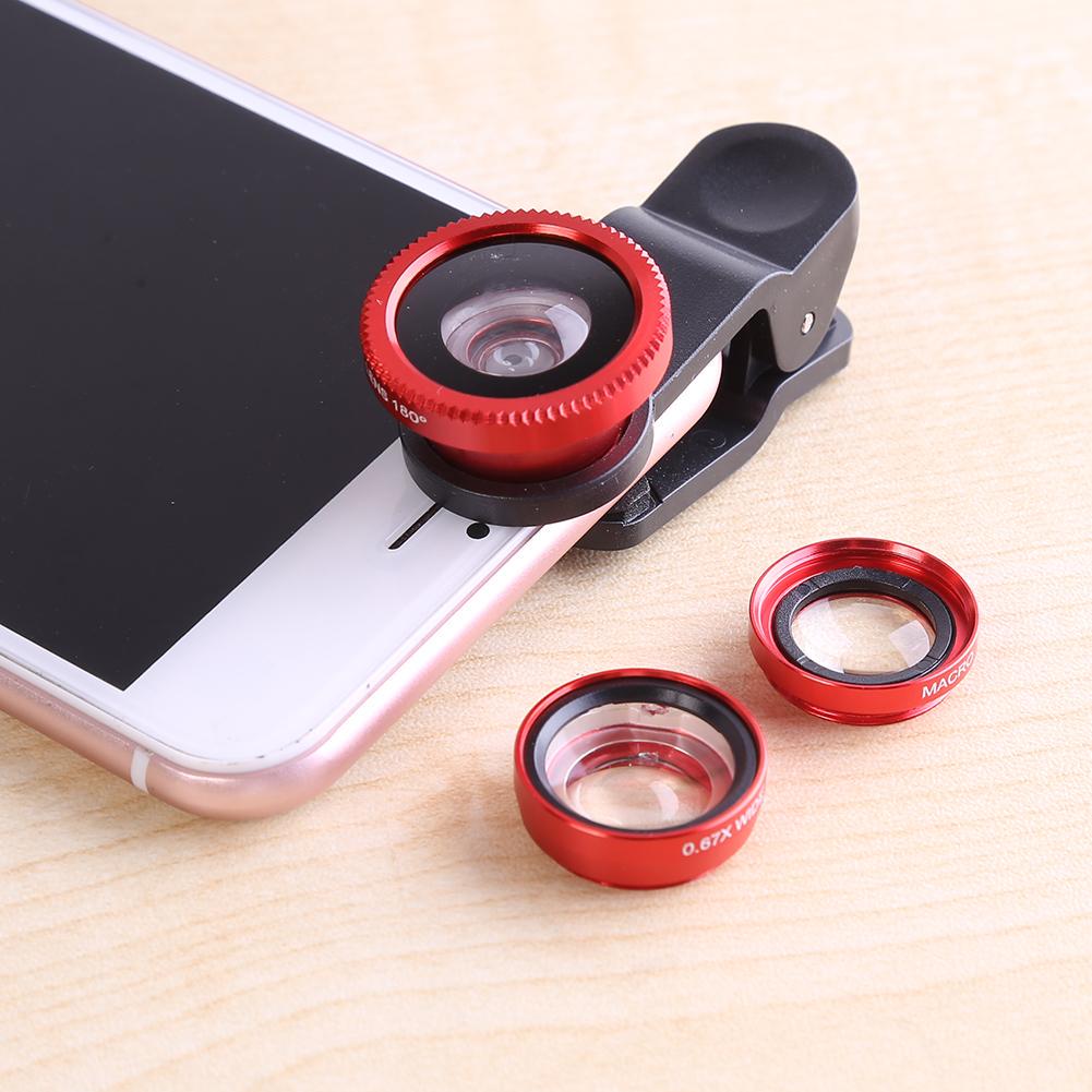 Buy 3 in 1 Wide Angle Macro Fisheye Camera Lens Kit Mobile Phone Fish ...
