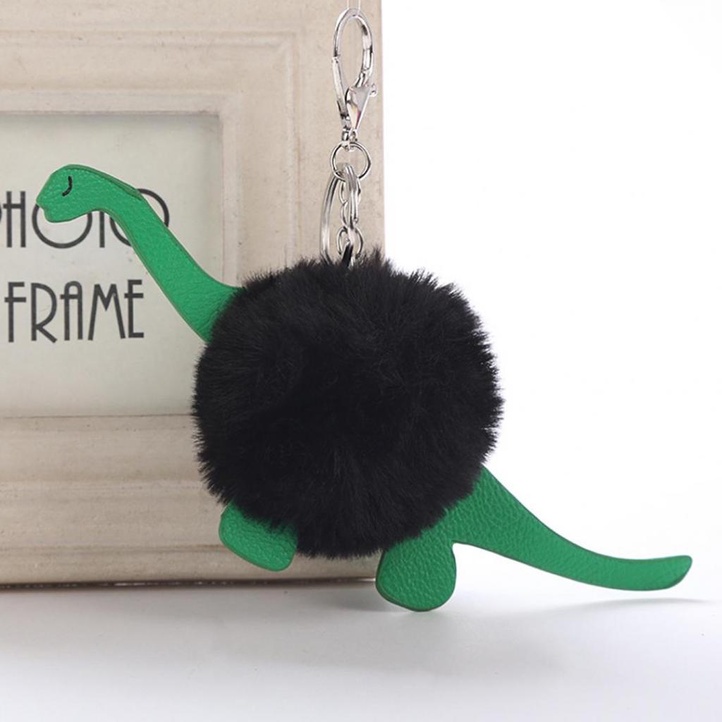 Buy Fluffy Dinosaur Pompom Key Ring Holder Keychain Car Bag Hanging ...