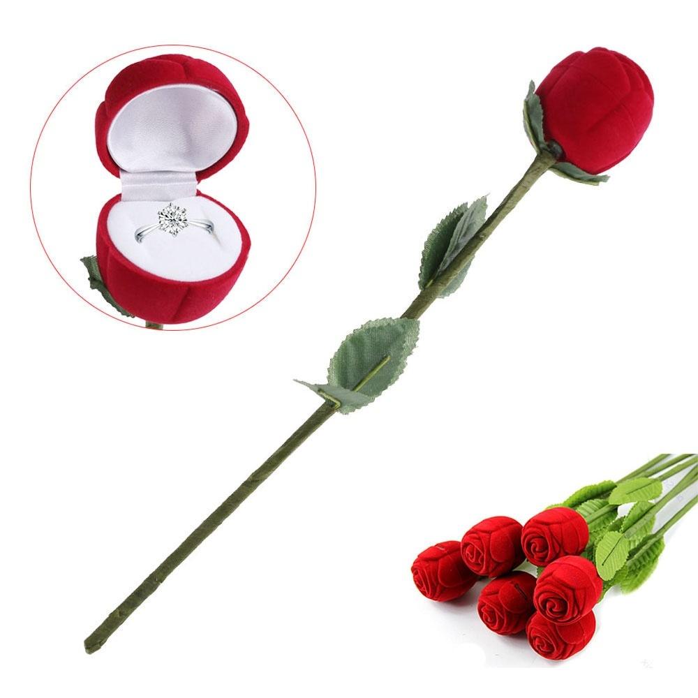 Buy Romantic Red Rose Engagement Wedding Ring Box at affordable prices ...