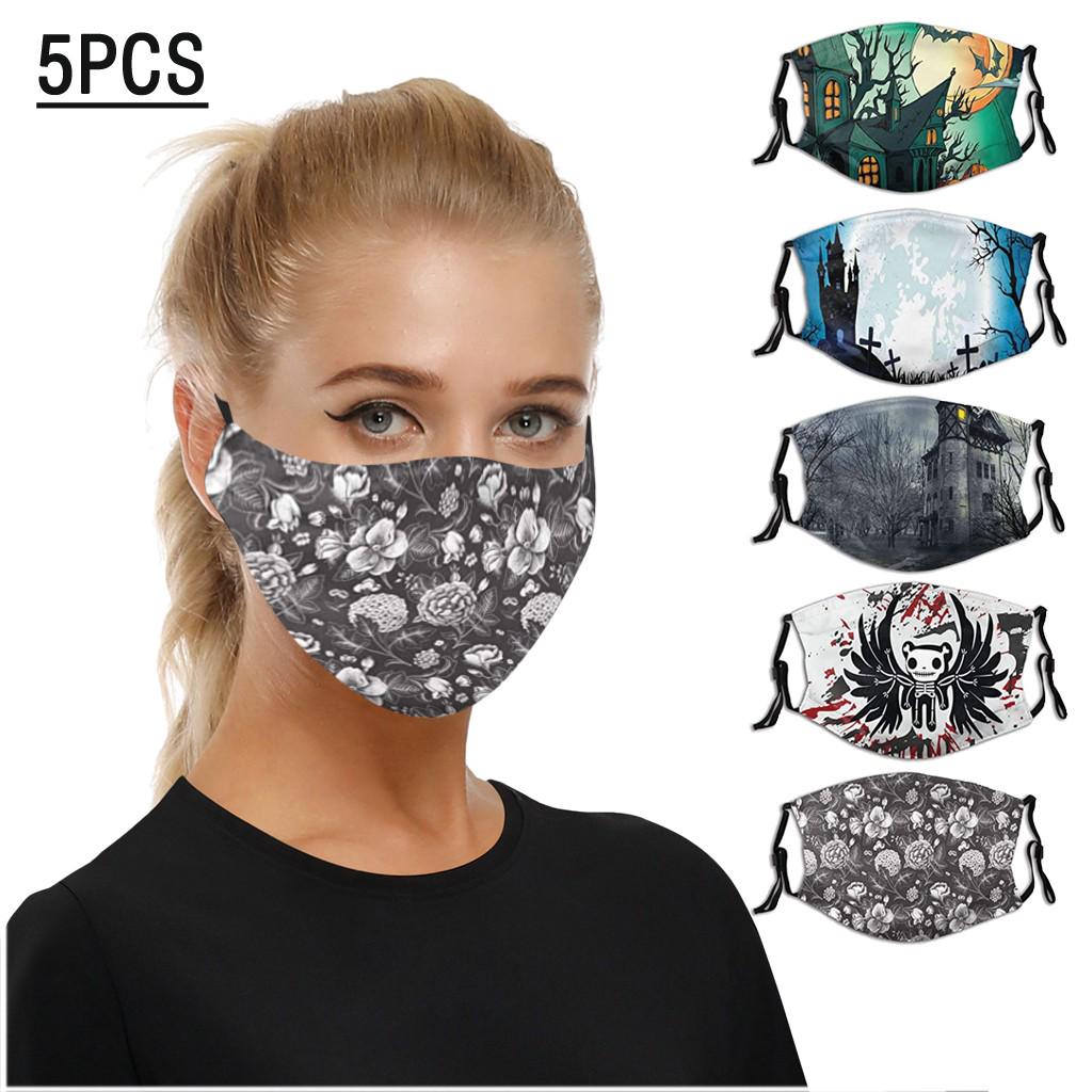 Buy Halloween Pumpkin Print Cotton Breathable Multi-Purpose Face Cover ...