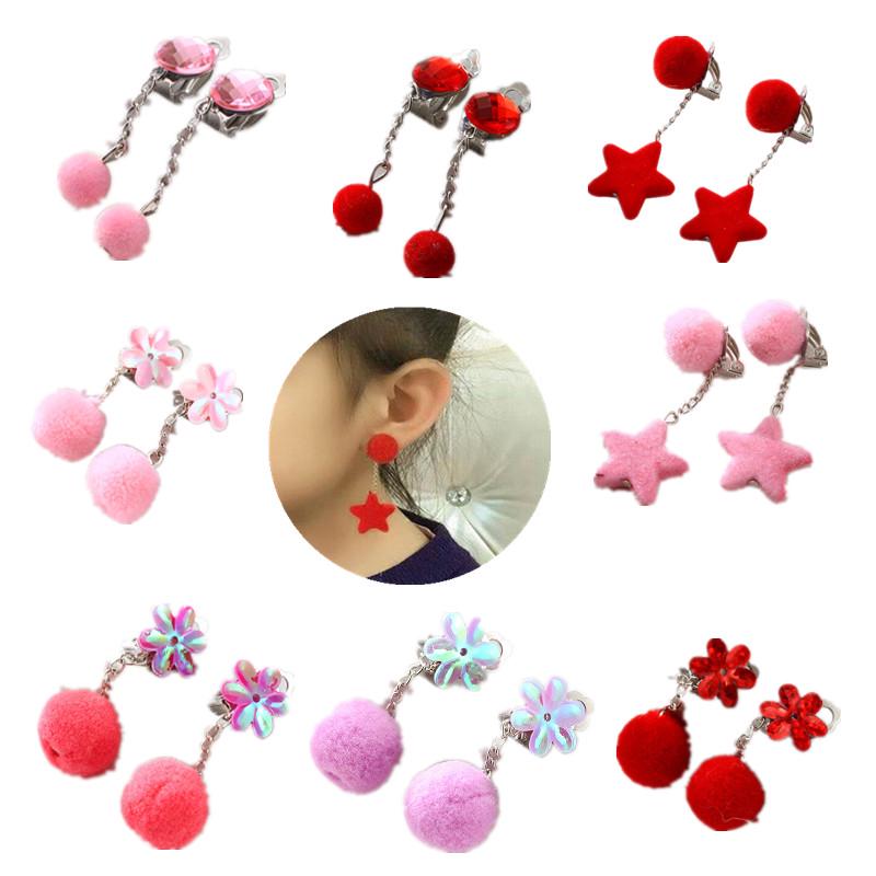 Buy Cute Fashion Girls Children Stars Petals Non-porous Ear Clip ...