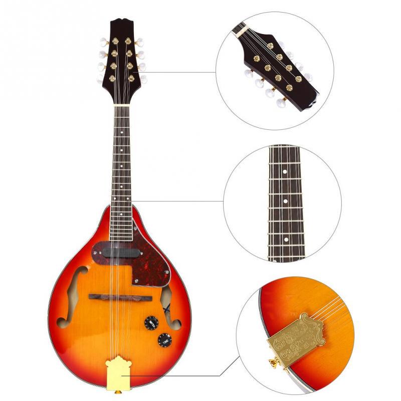 Buy 8 String Mandolin Musical Instrument Sunburst A Style Acoustic ...