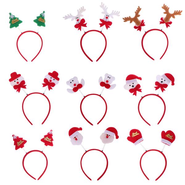 Buy 9 Pack Christmas Toys Headbands Santa Claus Christmas Tree Reindeer ...