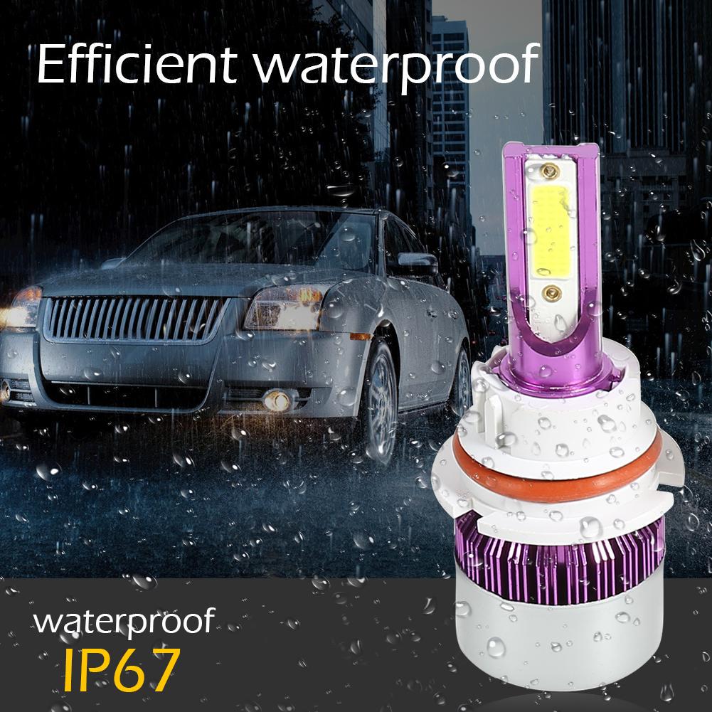 2pcs COB LED Car Headlamp Bulbs 72W 6500K Auto Headlight Fog Light IP67 ...