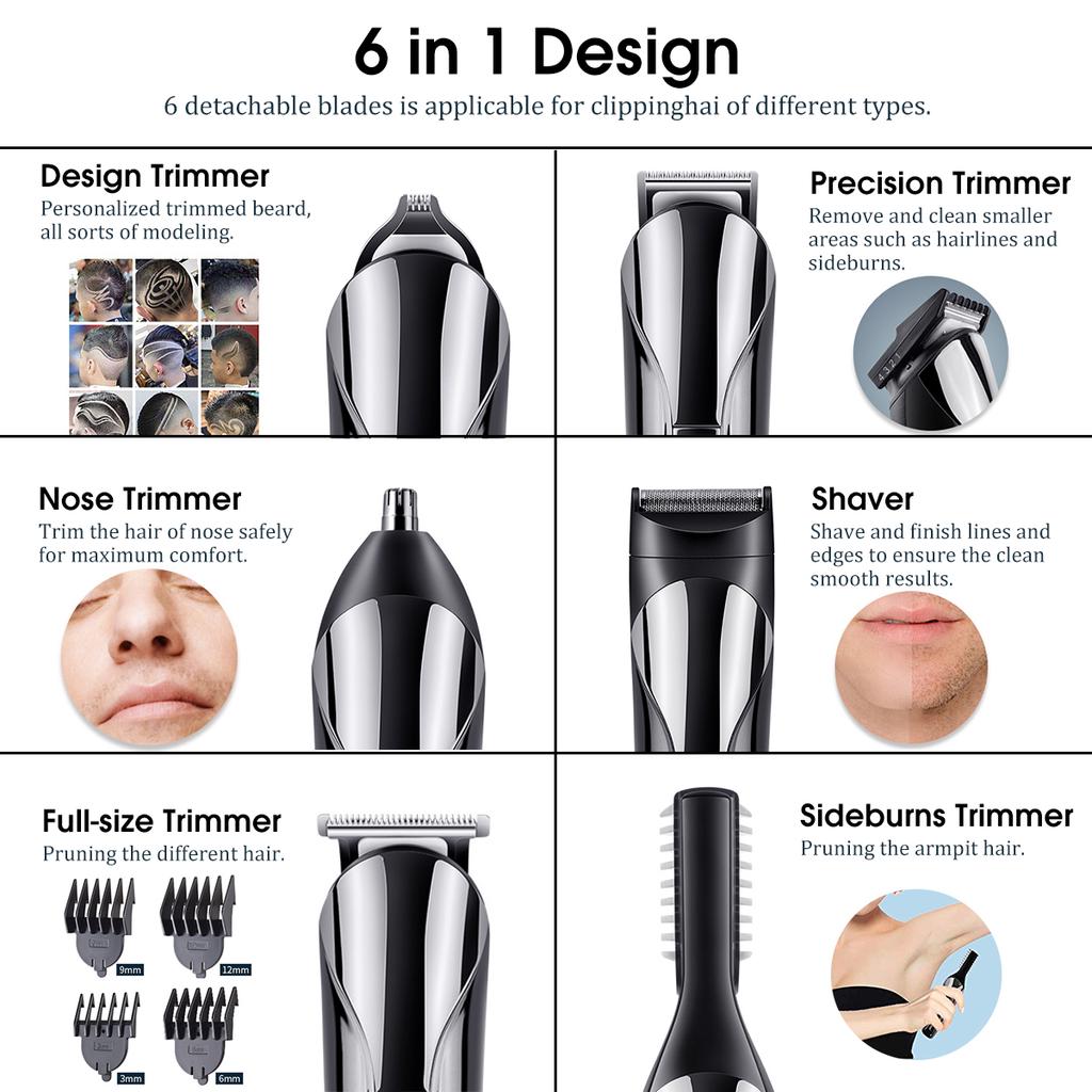 Buy Professional Rechargeable Hair Clipper Cordless Electric Hair ...