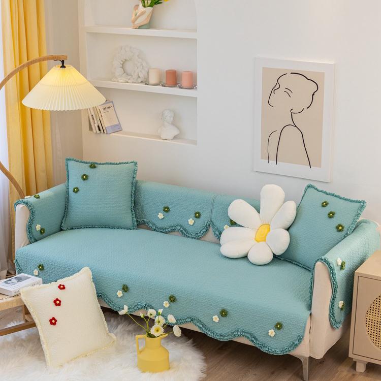 Cheap Lovely Small Flower Sofa Cushion Fabric Non-slip Cotton Sofa ...