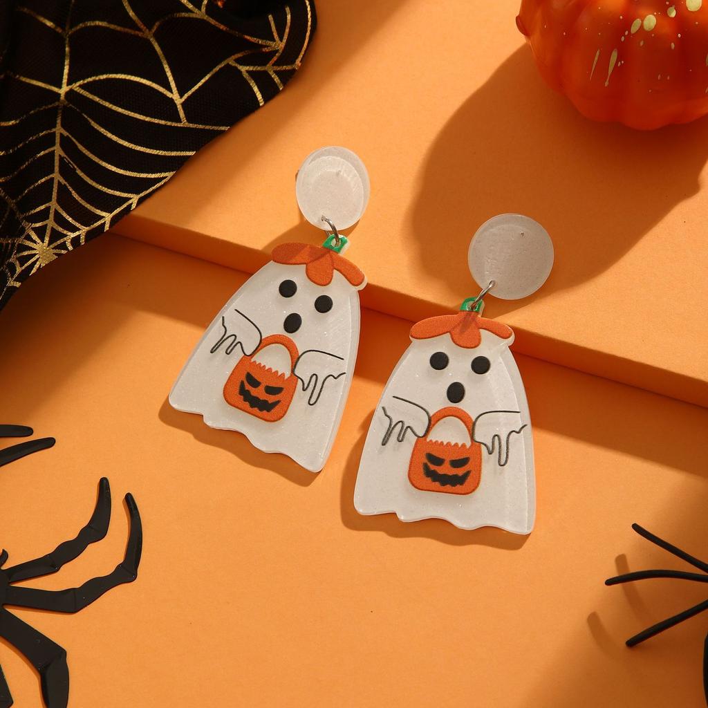Cheap Flower Bat Ghost Earrings For Halloween Festive Elements ...