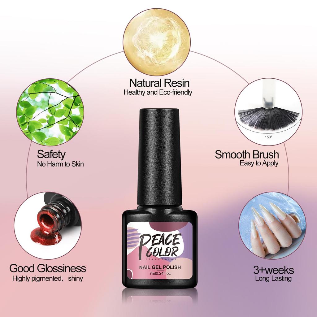 Buy PEACECOLOR Nail Gel Polish 10 Colors Soak Off UV LED Gel Varnish ...