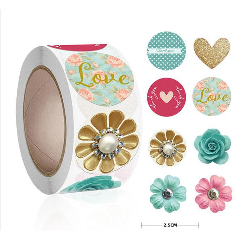 Buy 500Pcs Love Heart Flower Shaped Label Sticker Gift Packaging ...